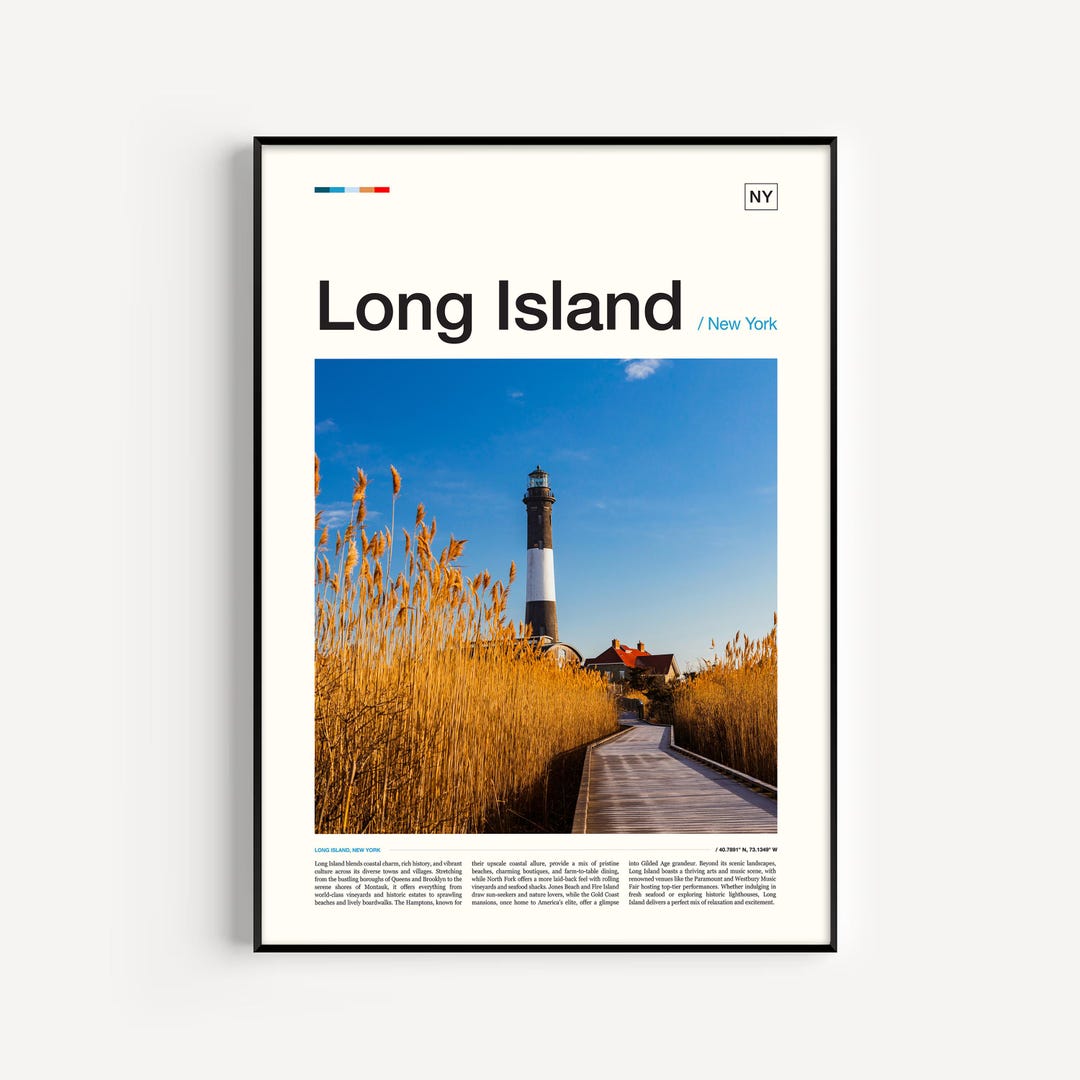 Long Island Print, Long Island Poster, Long Island Wall Art, Long ...
