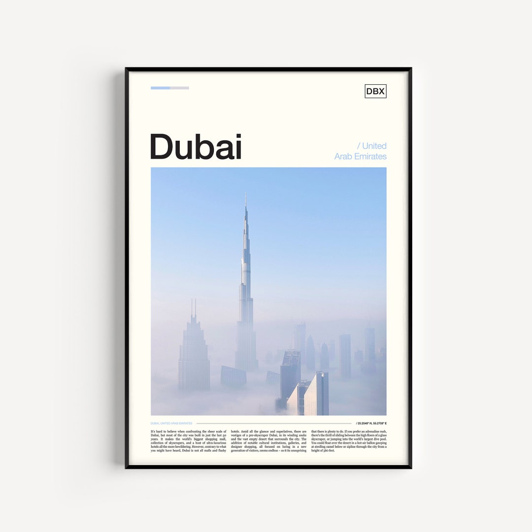 Dubai Print, Dubai Art Print, Dubai Poster, Dubai Skyline, Dubai Gift ...