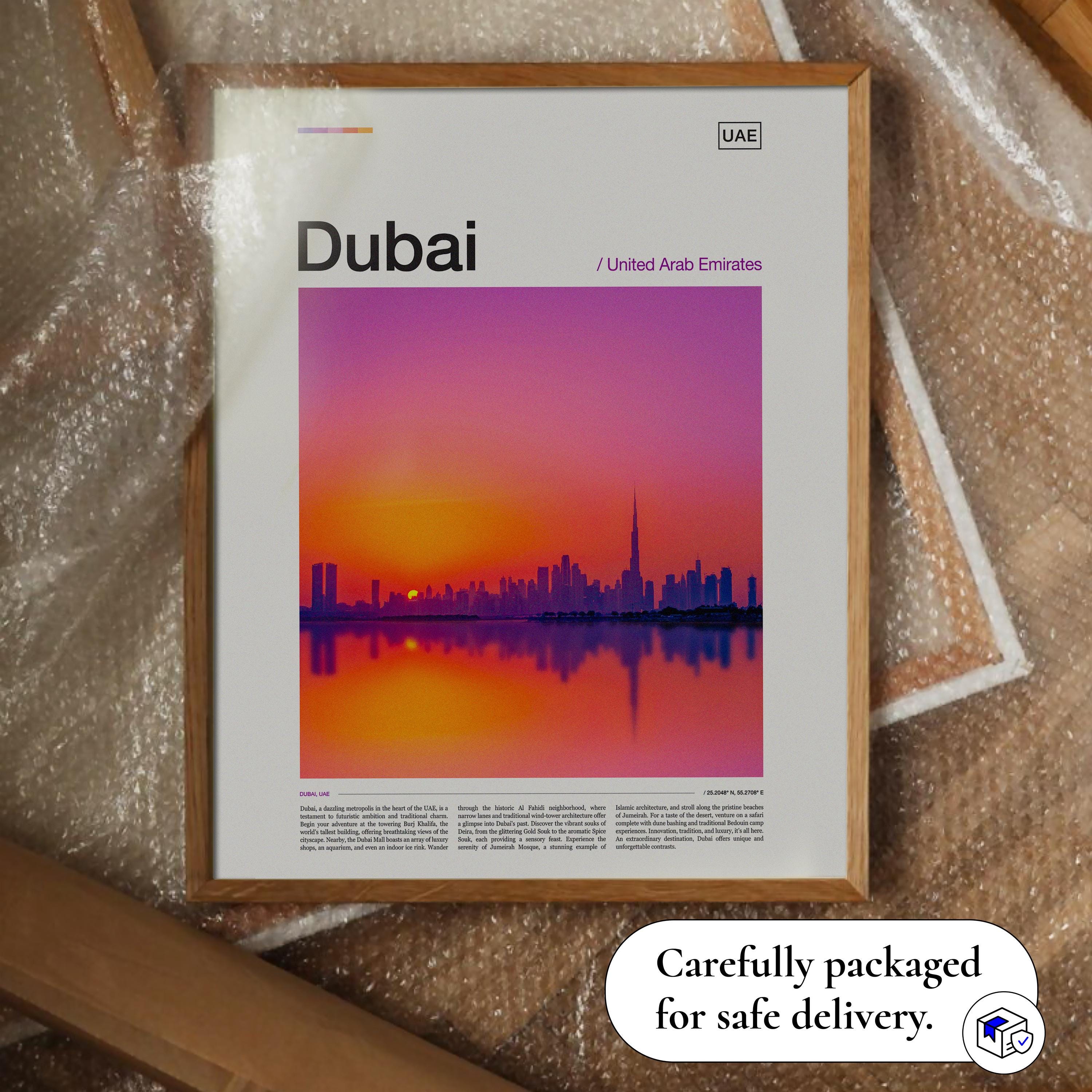 Dubai Print, Dubai Poster, Dubai Skyline, Dubai Gift, Dubai Wall Art ...