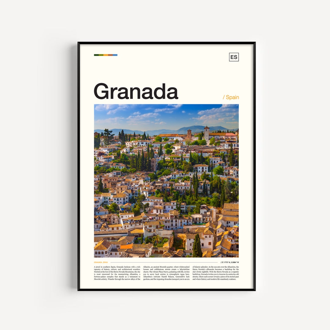 Granada Art, Granada Spain, Spain Travel Poster, Spain Art, Granada ...