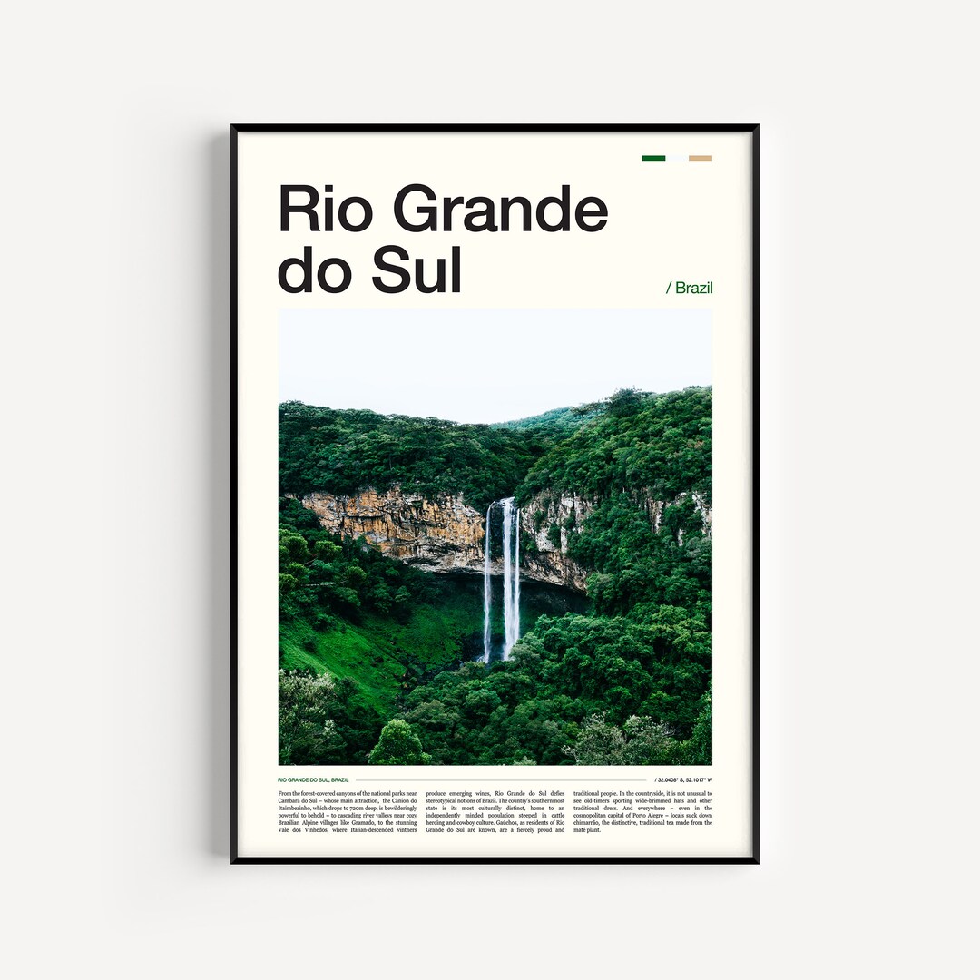 Rio Grande do Sul Poster, Rio Grande do Sul Print, Brazil Poster ...