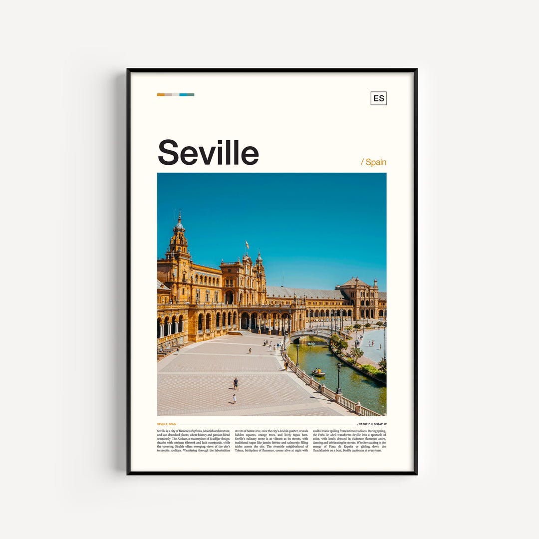 Seville Print, Seville Poster, Seville Wall Art, Seville Art Print ...