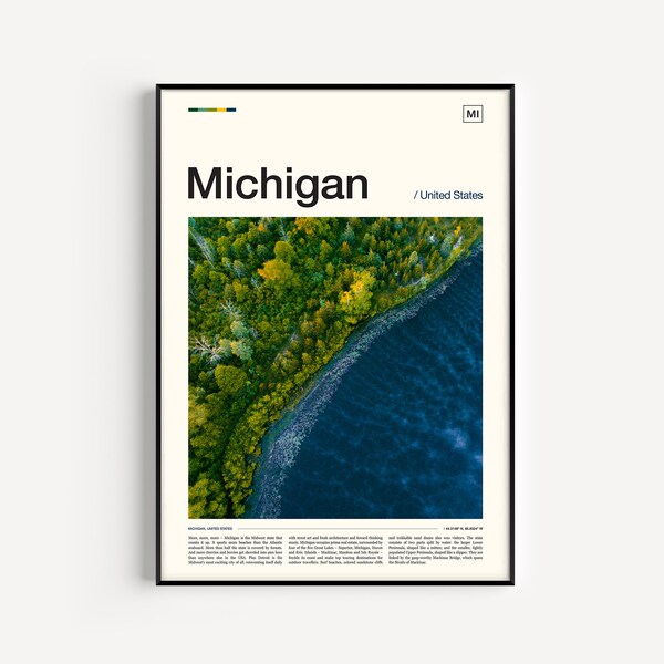 Michigan Poster - Etsy