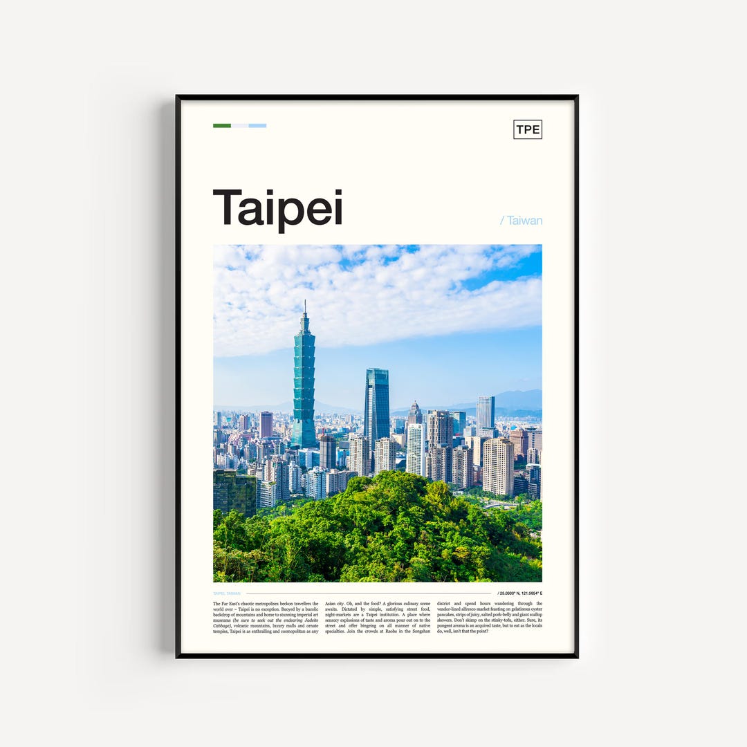 Taipei Print, Taipei Poster, Taipei Wall Art, Taipei Art Print, Taipei ...