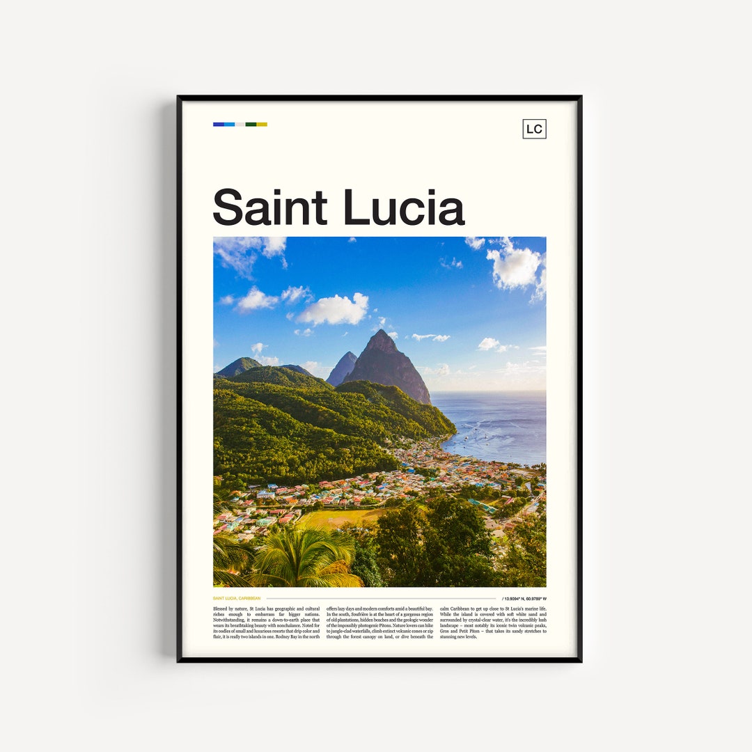 Saint Lucia Print, Saint Lucia Poster, Saint Lucia Travel, St Lucia ...