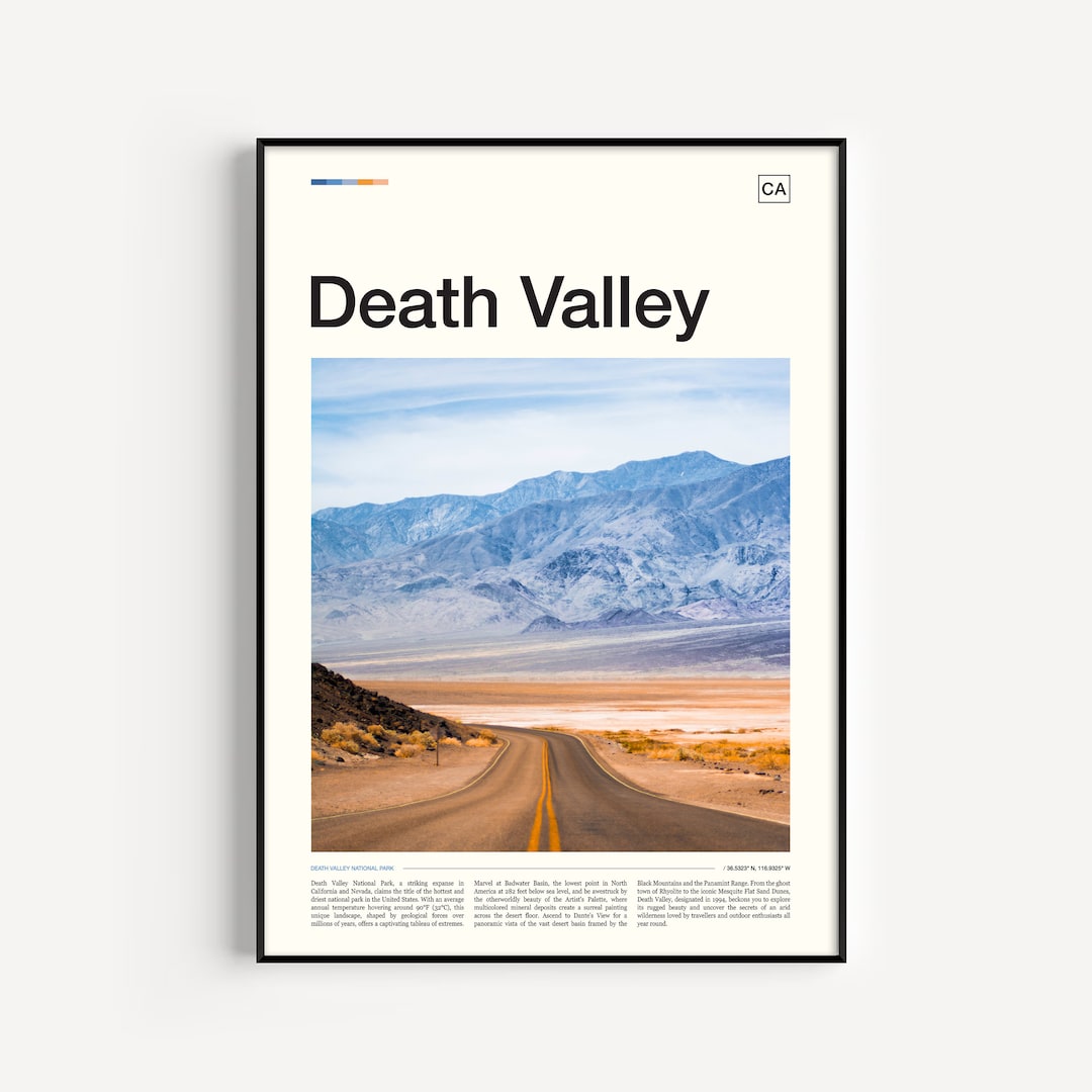Death Valley National Park, Travel Poster, National Park Poster, Death ...