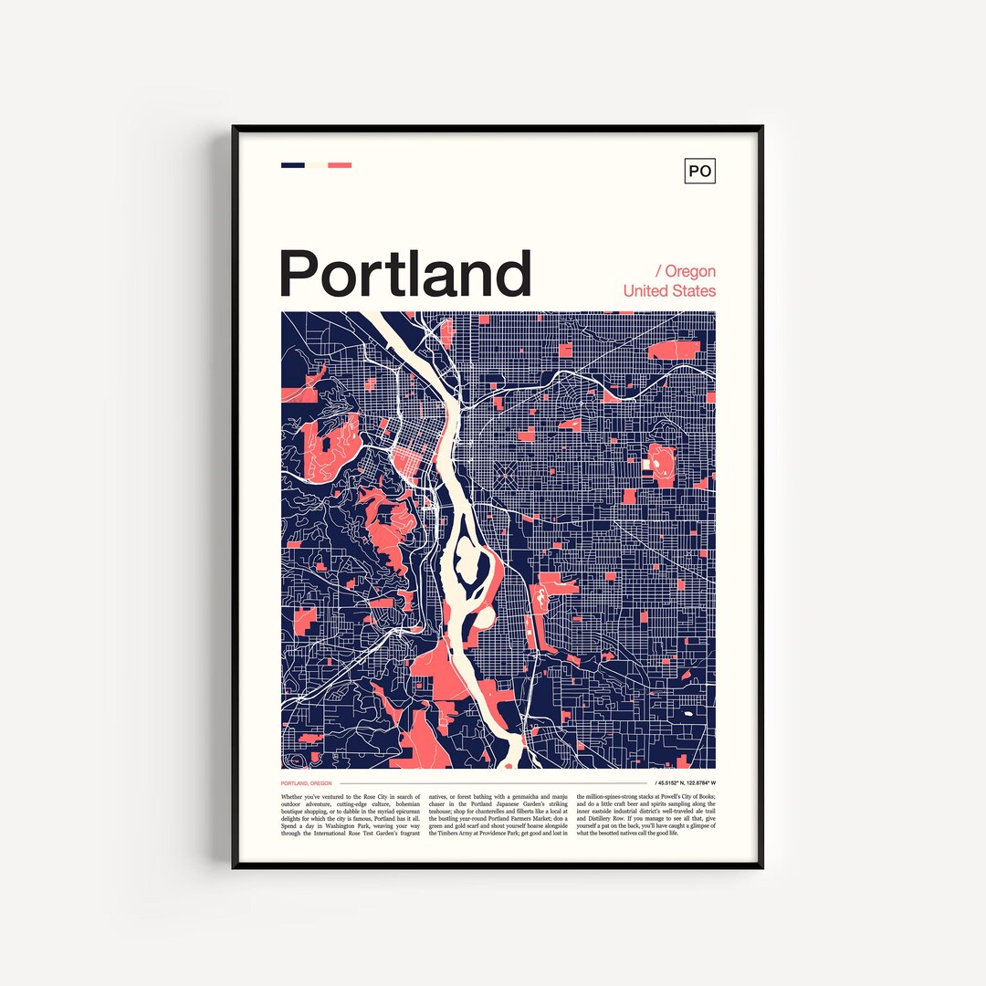 Portland Map Print, Portland Poster, Portland Map, Portland Print ...
