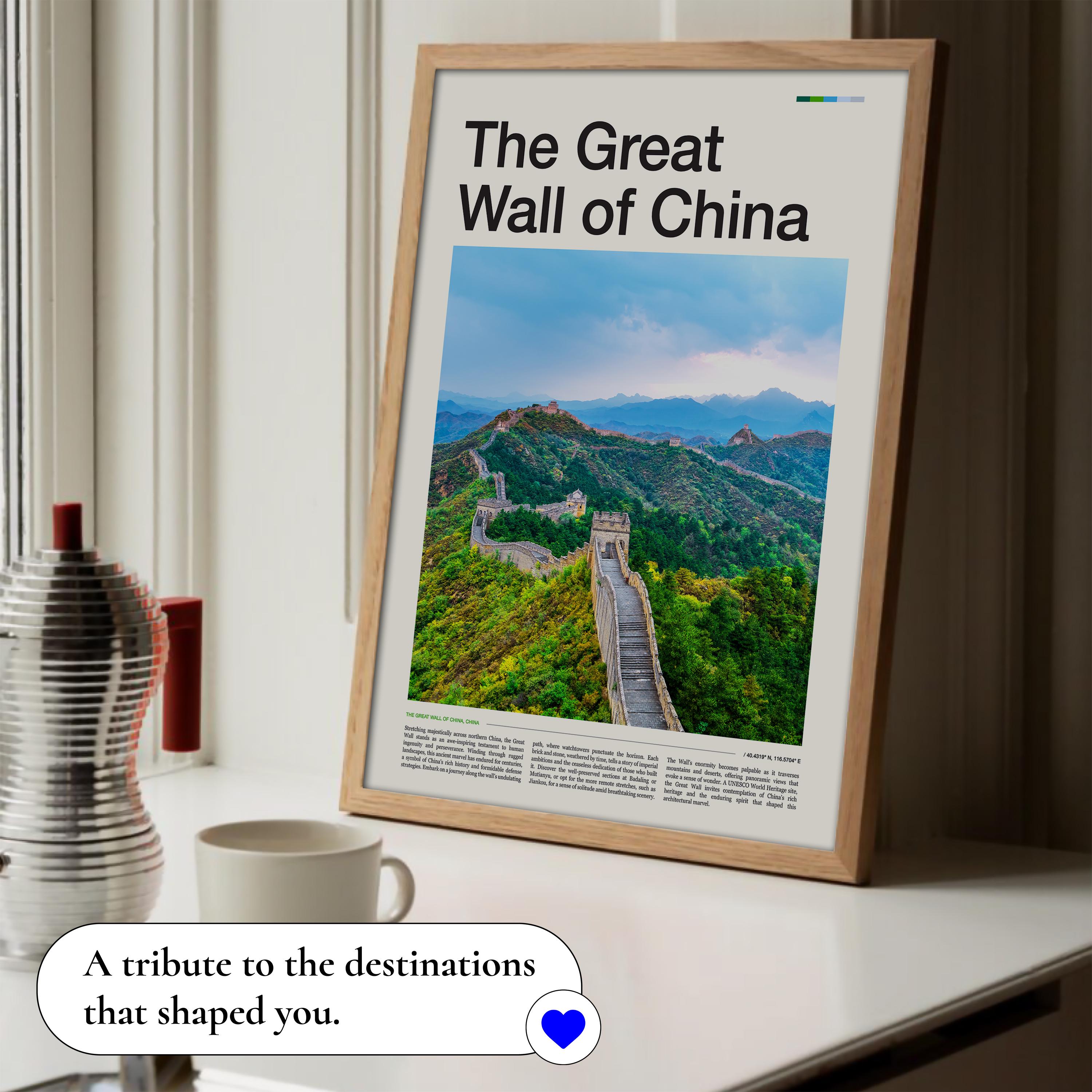Great Wall of China Poster, Great Wall Poster, Chinese Art, China ...