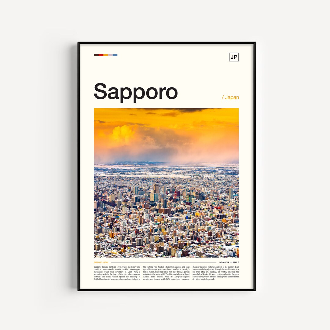 Sapporo Poster, Hokkaido Japan, Sapporo Print, Japan Decor, Japan Print ...
