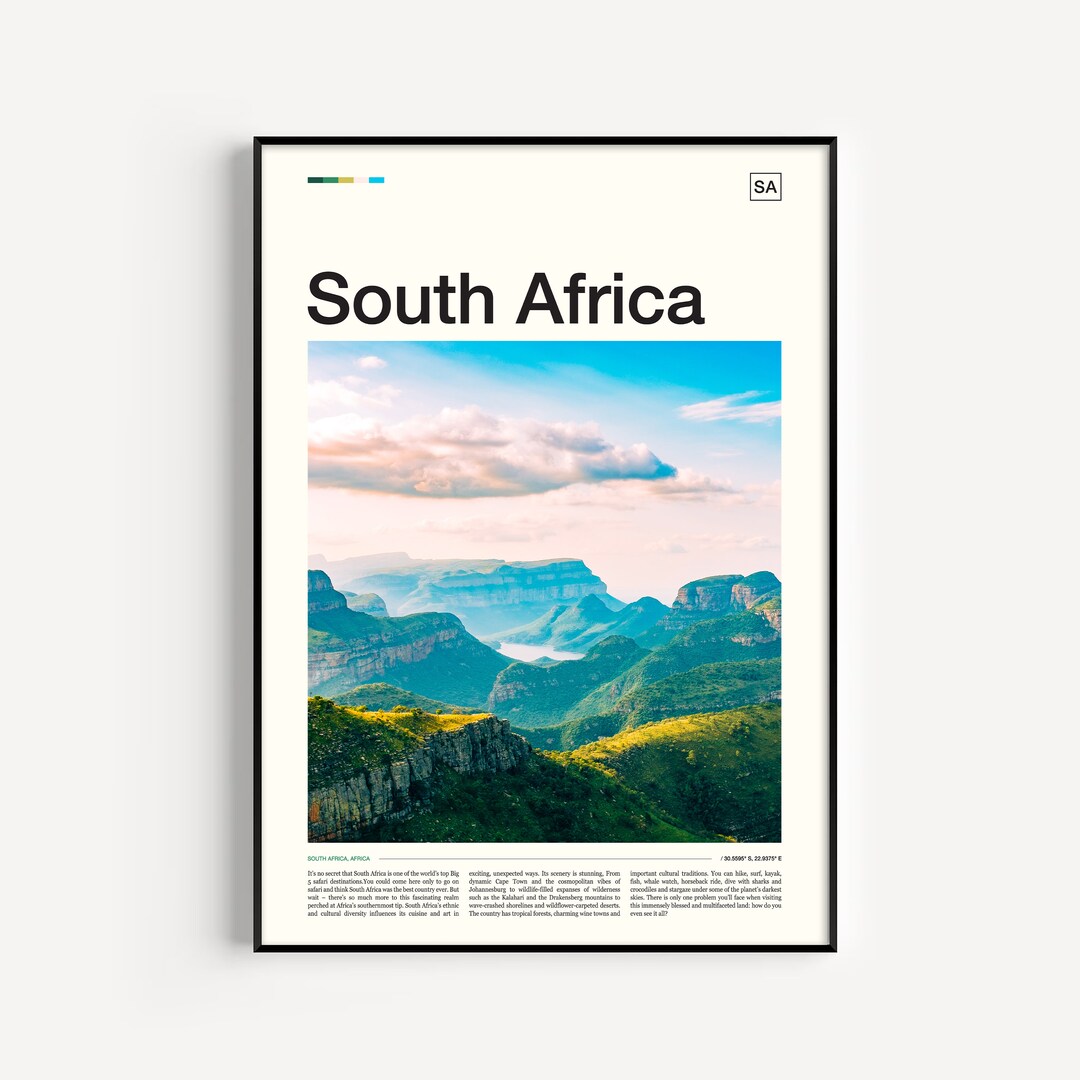 South Africa Print, South Africa Poster, South Africa Wall Art, South ...