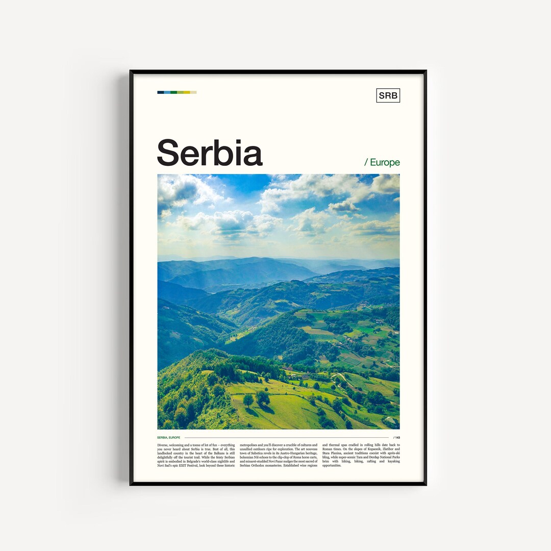 Serbia Print, Serbia Poster, Serbia Wall Art, Serbia Art Print, Serbia ...