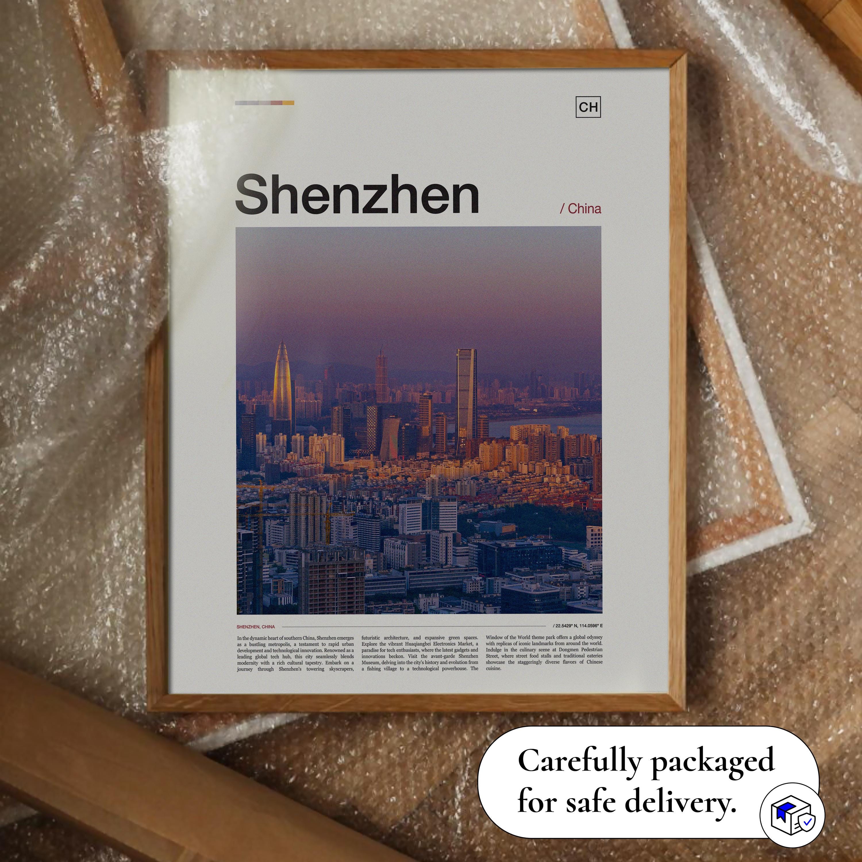 Shenzhen Poster, China Art, China Poster, Travel Poster, China Print ...