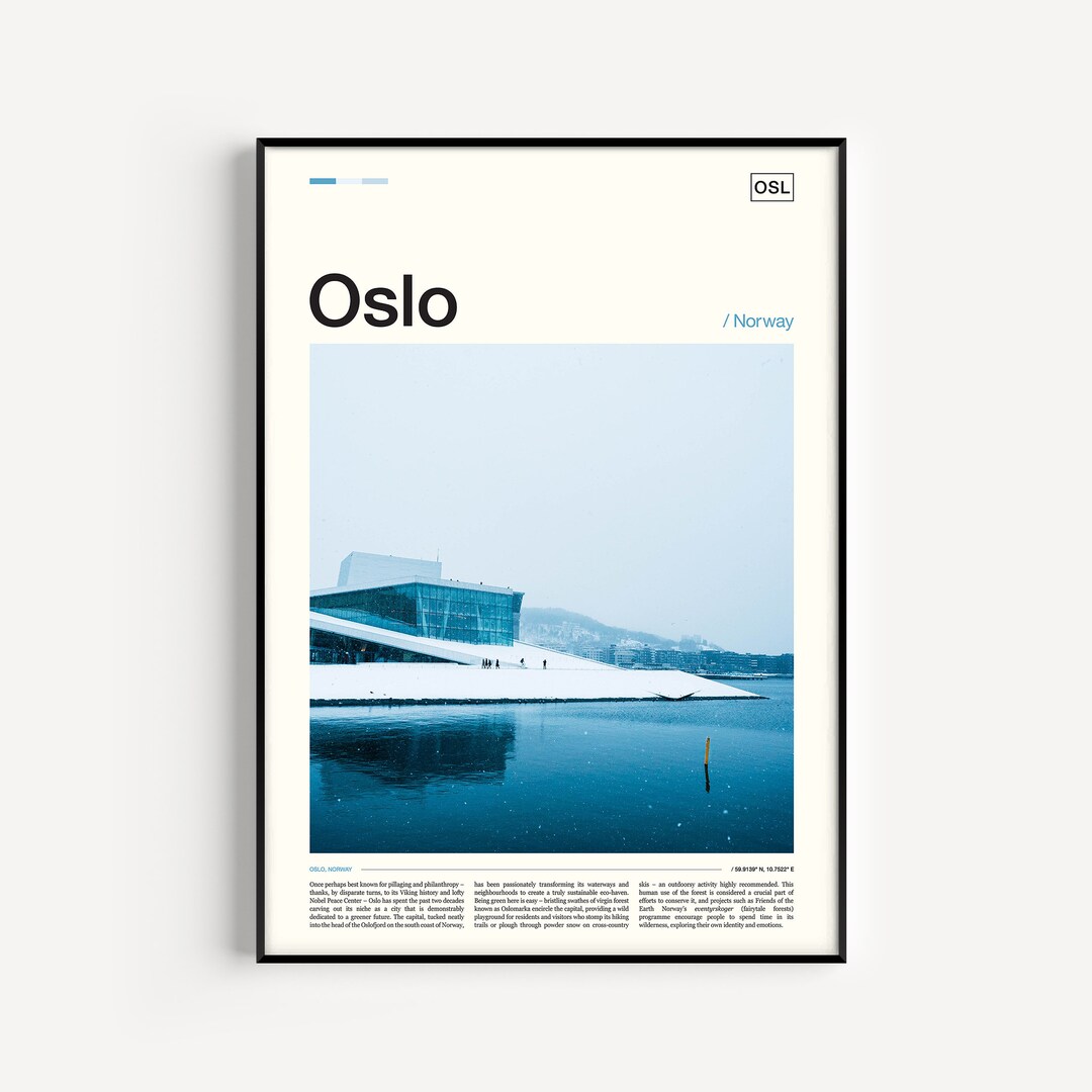 Oslo Print, Oslo Skyline, Oslo Wall Art, Oslo Poster, Oslo Art Print ...