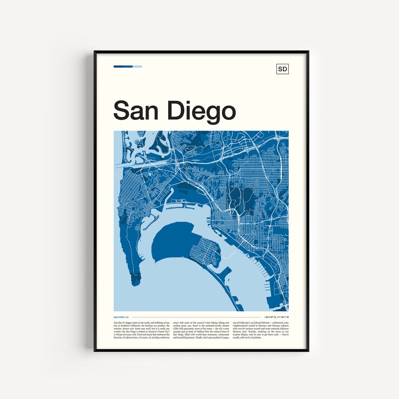 San Diego Map - Etsy