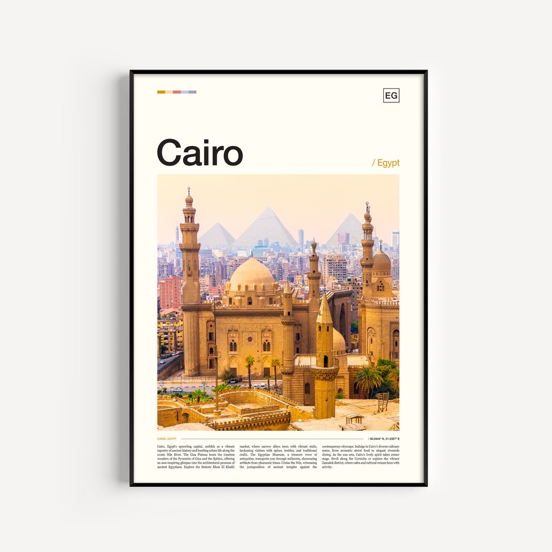 Cairo Egypt, Cairo Skyline, Cairo Poster, Egypt Poster, Pyramids Poster ...