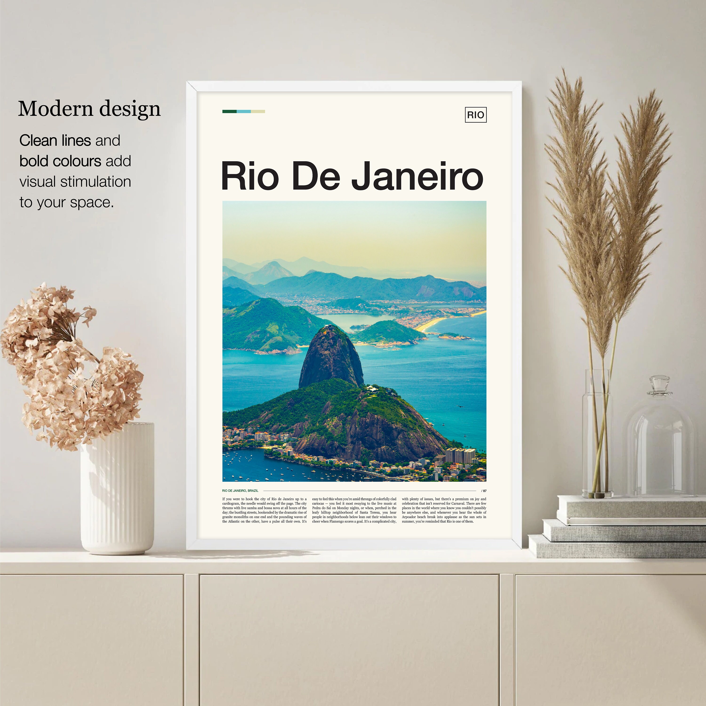 Rio De Janeiro Print Rio De Janeiro Poster Rio Wall Art - Etsy
