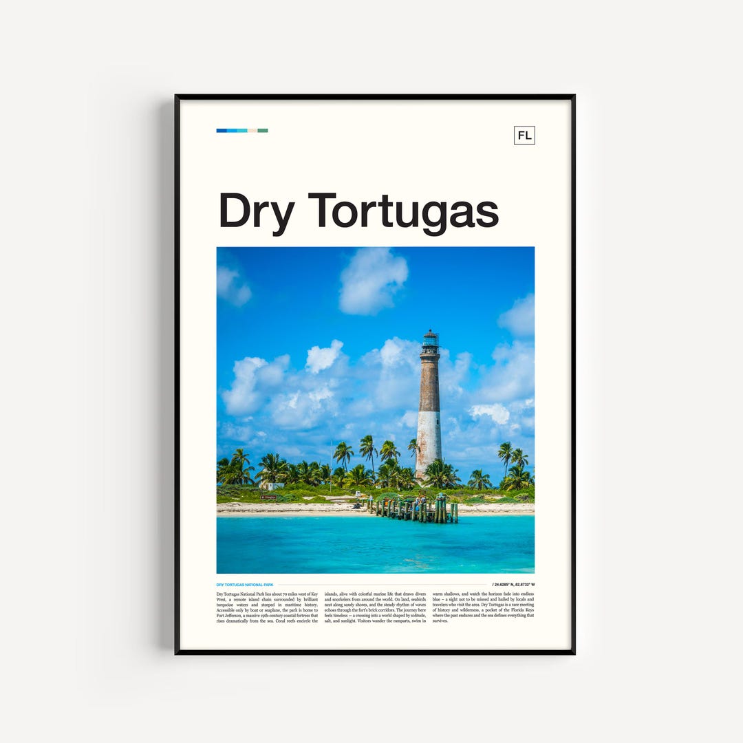 Dry Tortugas National Park Poster, Florida Travel Photography Wall Art ...
