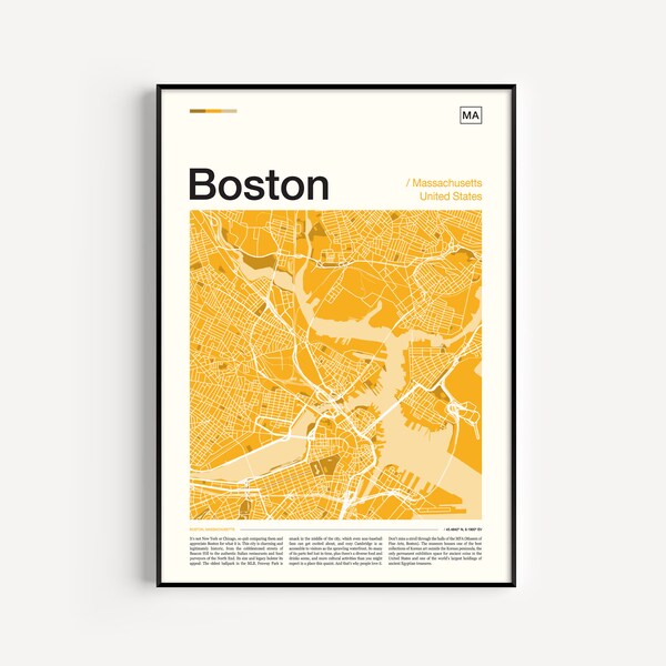 Boston Map Poster - Etsy
