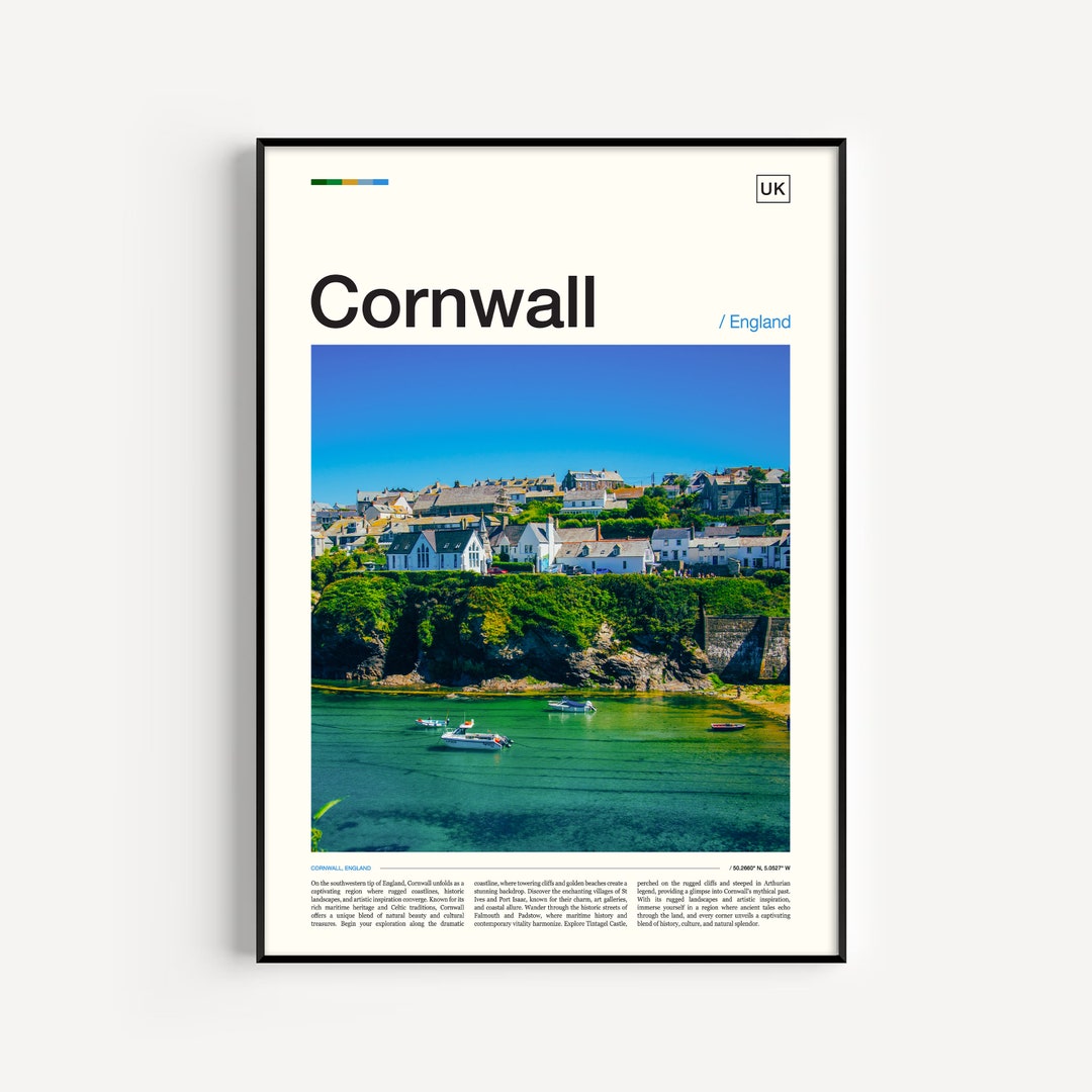 Cornwall Art, Cornwall Gift, Cornwall Travel, Cornwall Print, England ...