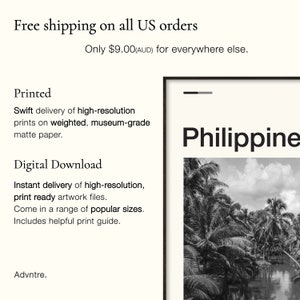 Philippines Print, Philippines Poster, Black and White, Philippines Art ...