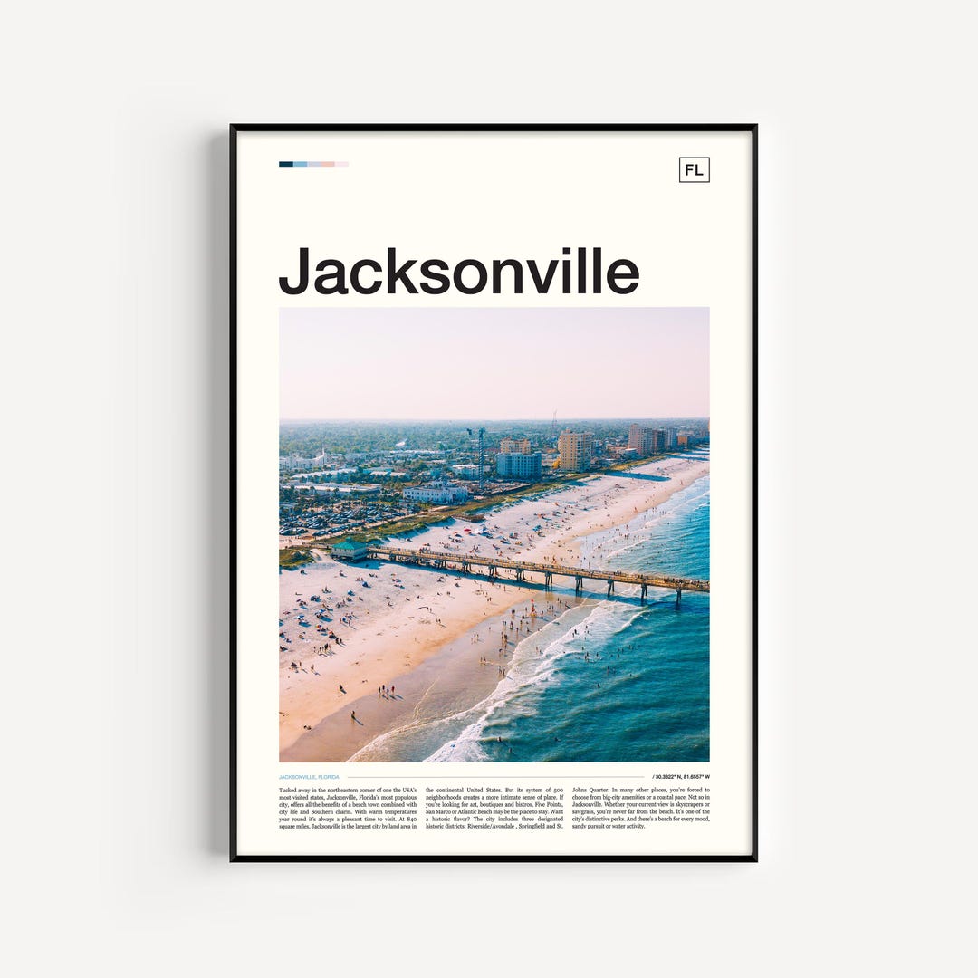 Jacksonville Print, Jacksonville Poster, Jacksonville Art Print ...