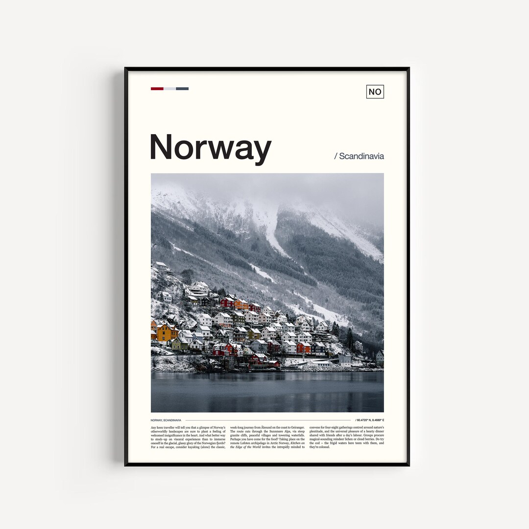 Norway Poster, Norway Print, Norway Art, Norwegian Art, Norwegian ...