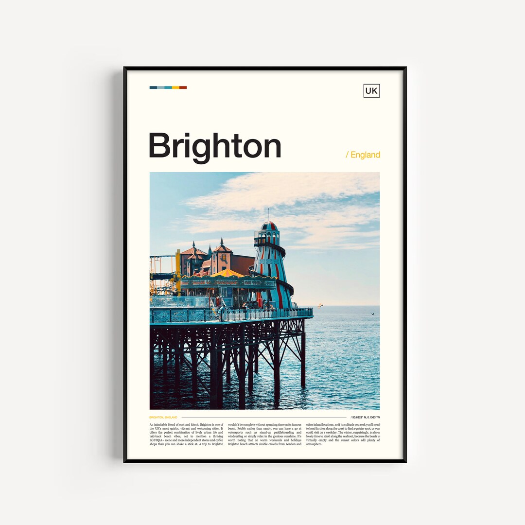 Brighton Print, Brighton Poster, Brighton Wall Art, Brighton Art Print ...