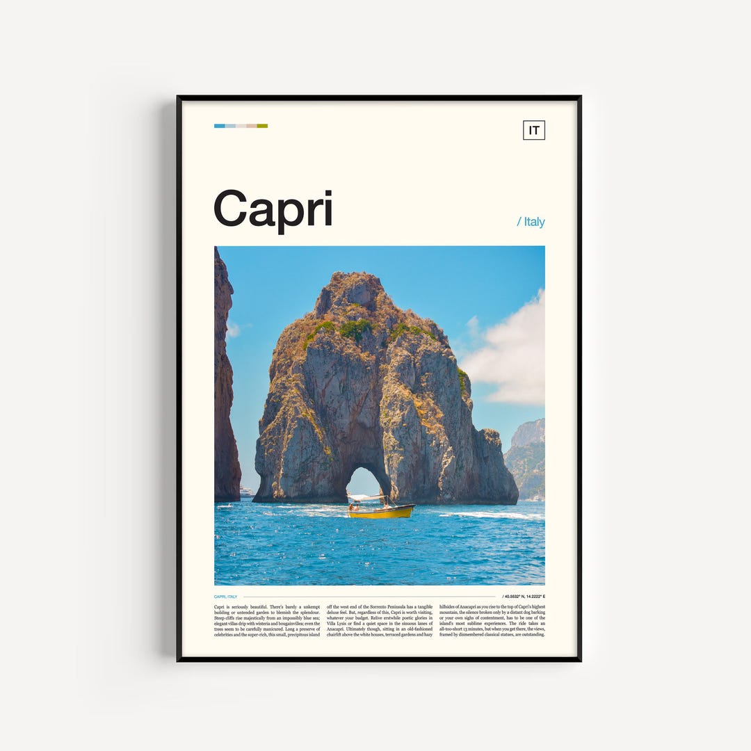 Capri Print, Capri Poster, Capri Wall At, Capri Art, Capri Italy Print ...