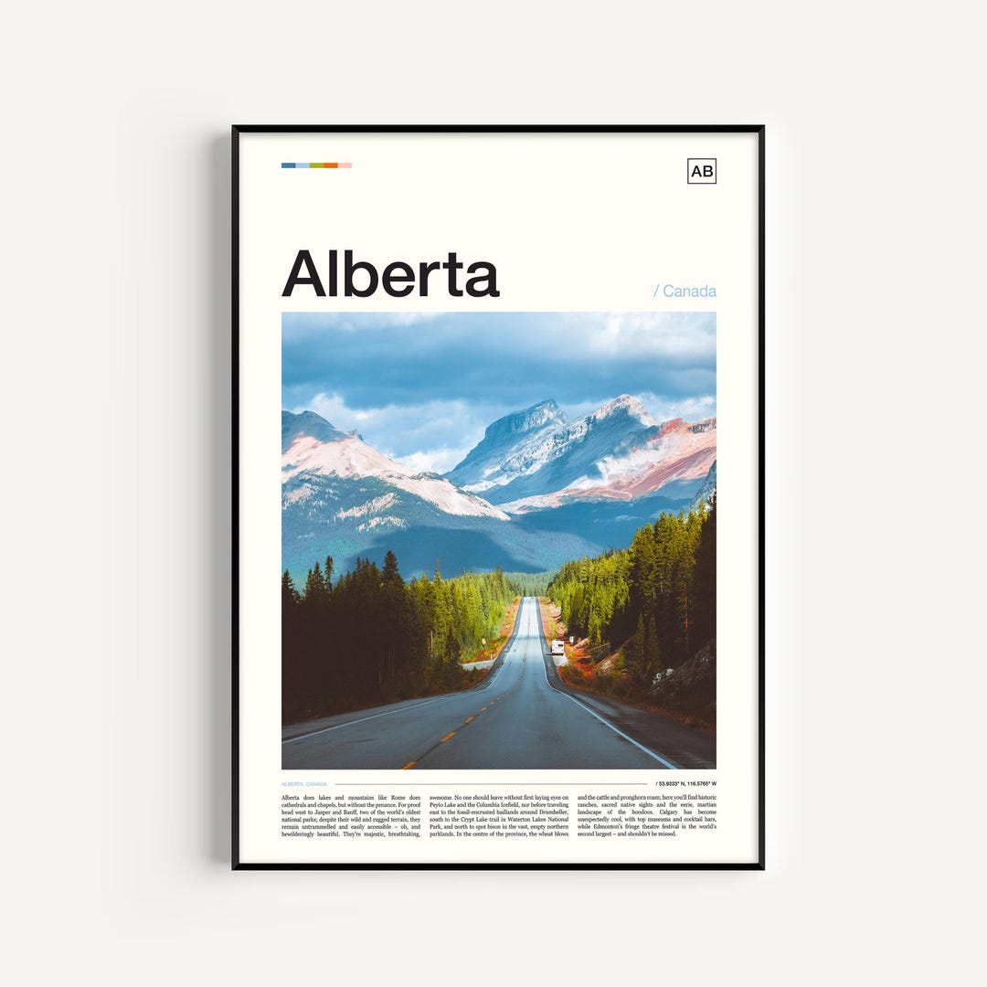 Alberta Poster Print, Scenic Canada Landscape Wall Art for Nature ...