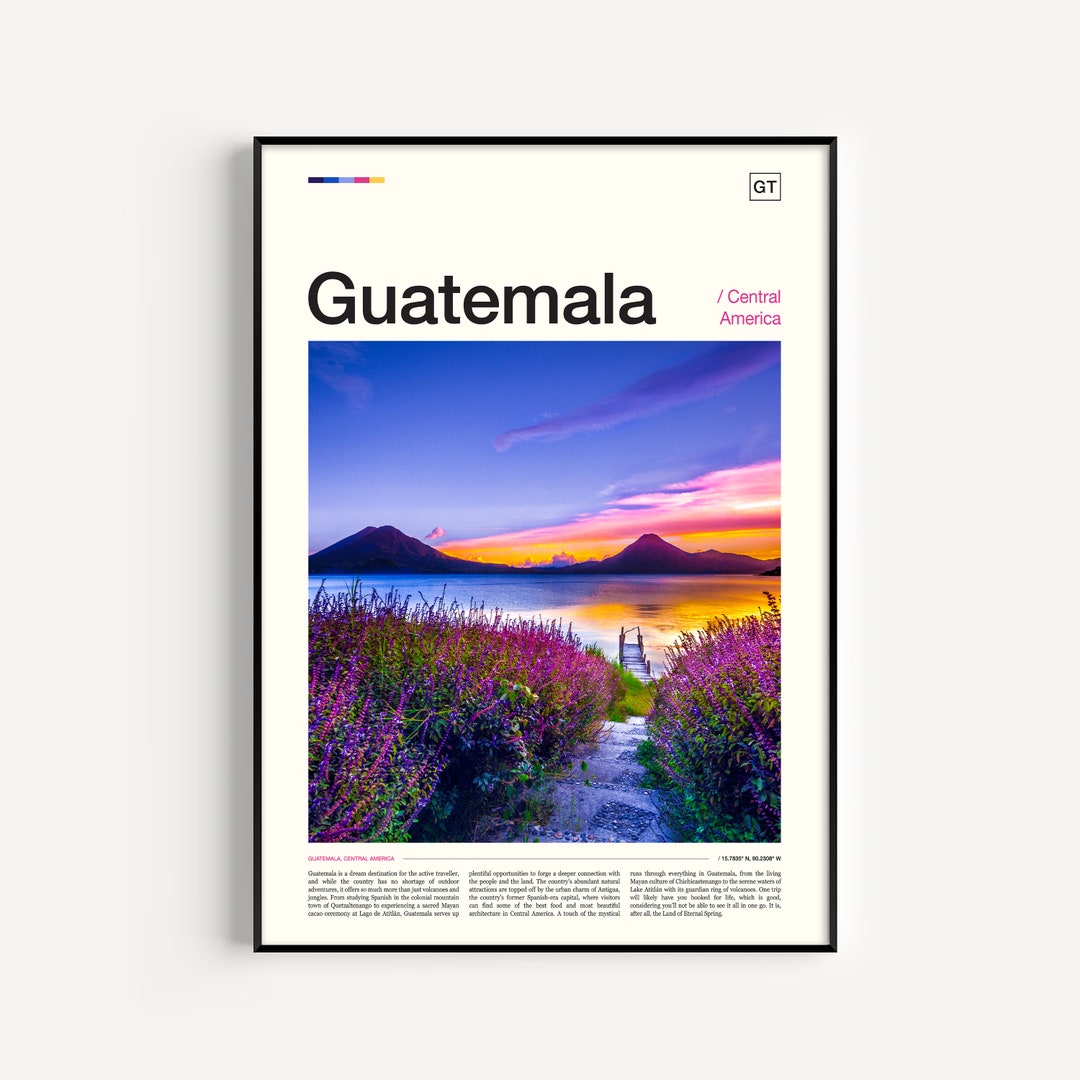 Guatemala Print, Guatemala Poster, Guatemala Wall Art, Guatemala Art ...