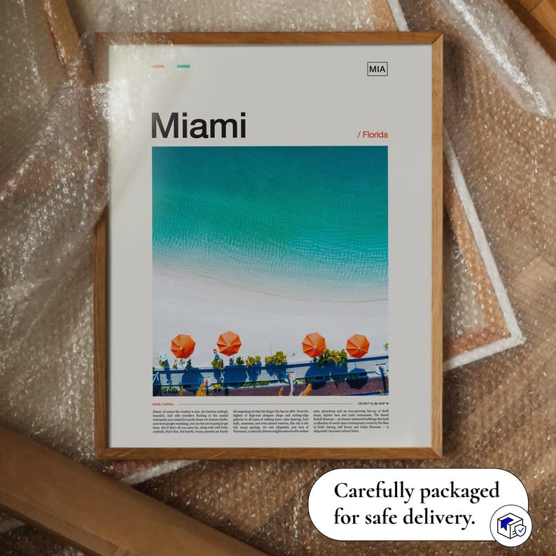 Miami Print, Miami Poster, Miami Beach Print, Miami Wall Art, Miami Art ...