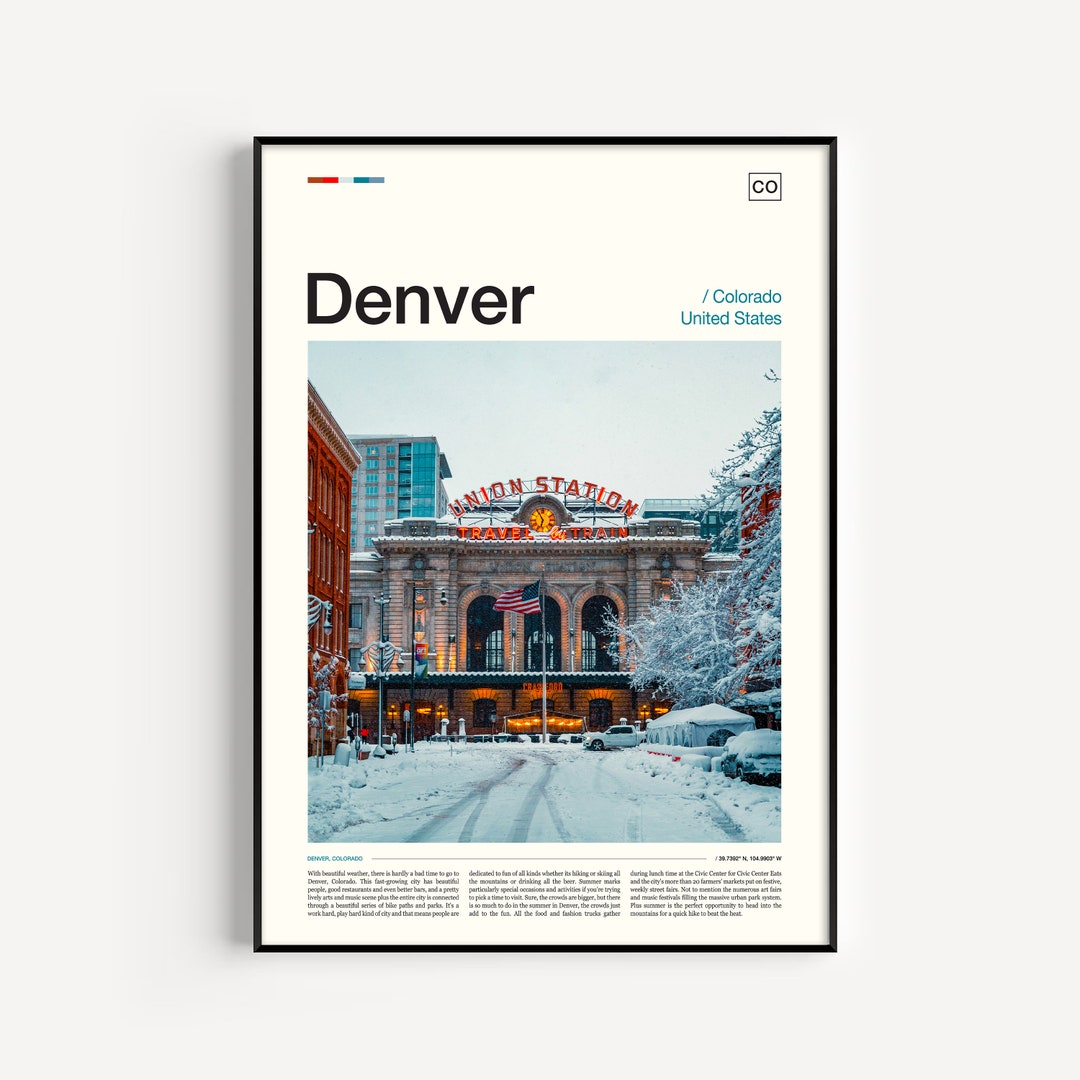 Denver Print, Denver Poster, Denver Wall Art, Denver Art Print, Denver ...