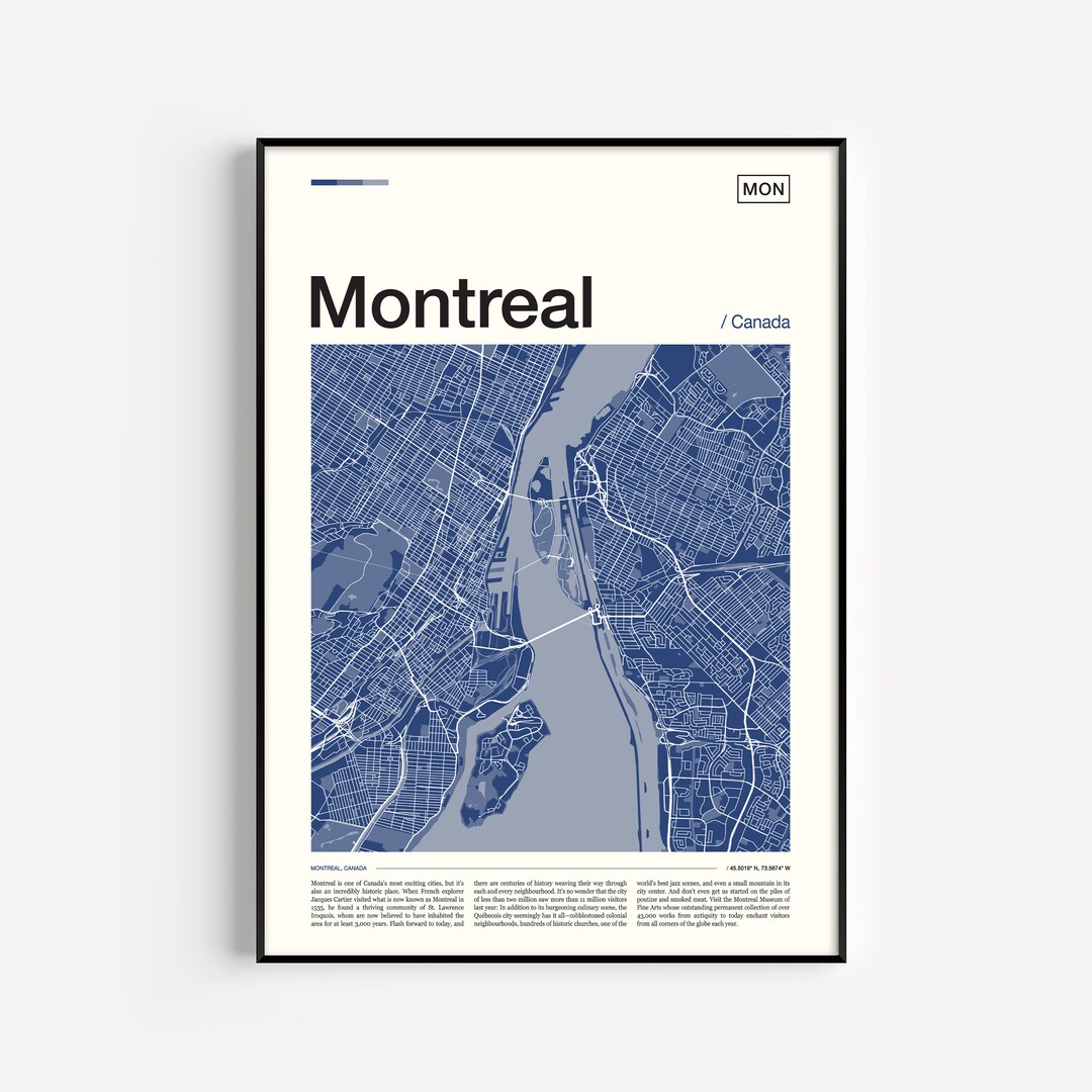 Montreal Map Print, Montreal Poster, Montreal Map, Montreal Print ...