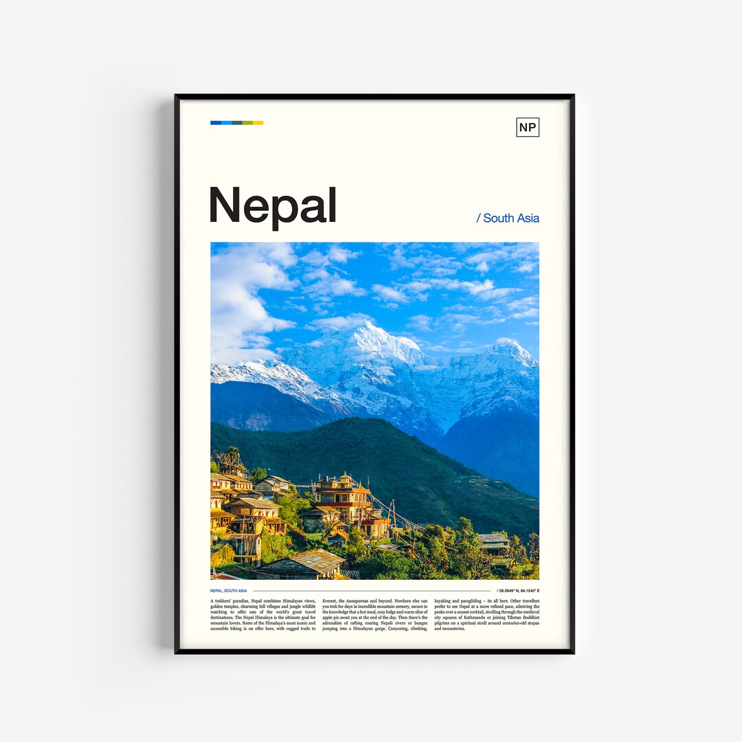 Nepal Print, Nepal Poster, Nepal Wall Art, Nepal Art Print, Nepal ...