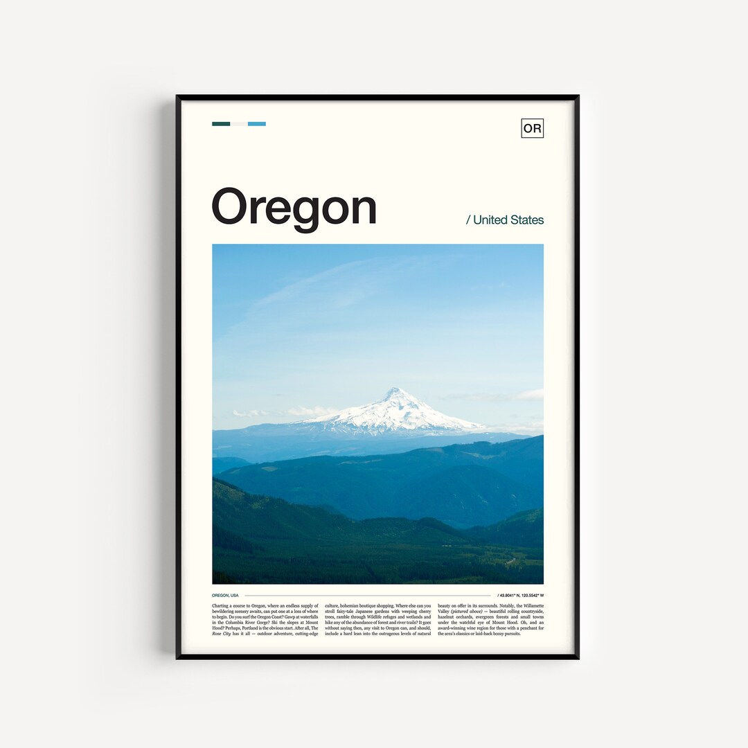 Oregon Print, Oregon Poster, Oregon Art Print, Oregon Wall Art, Oregon ...