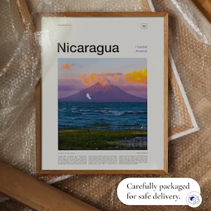 Nicaragua Print, Nicaragua Poster, Nicaragua Wall Art, Nicaragua Art ...