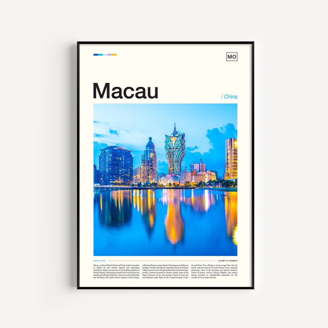 Macau Skyline, Macau Photo, Macau Souvenir, Macau Art, China Poster ...