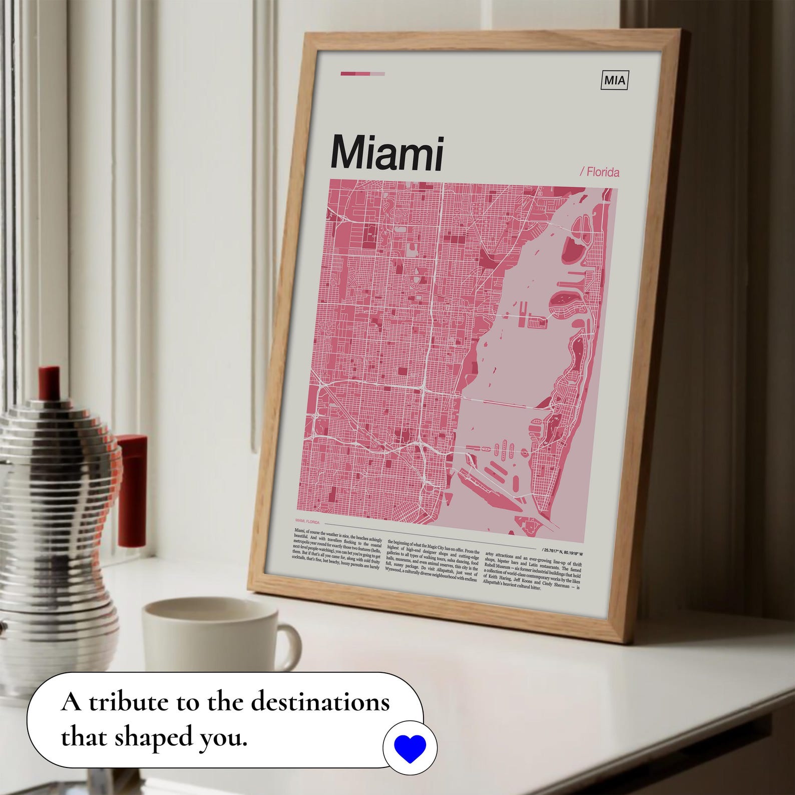 Miami Map Art Print: Modern City Travel Poster - Etsy