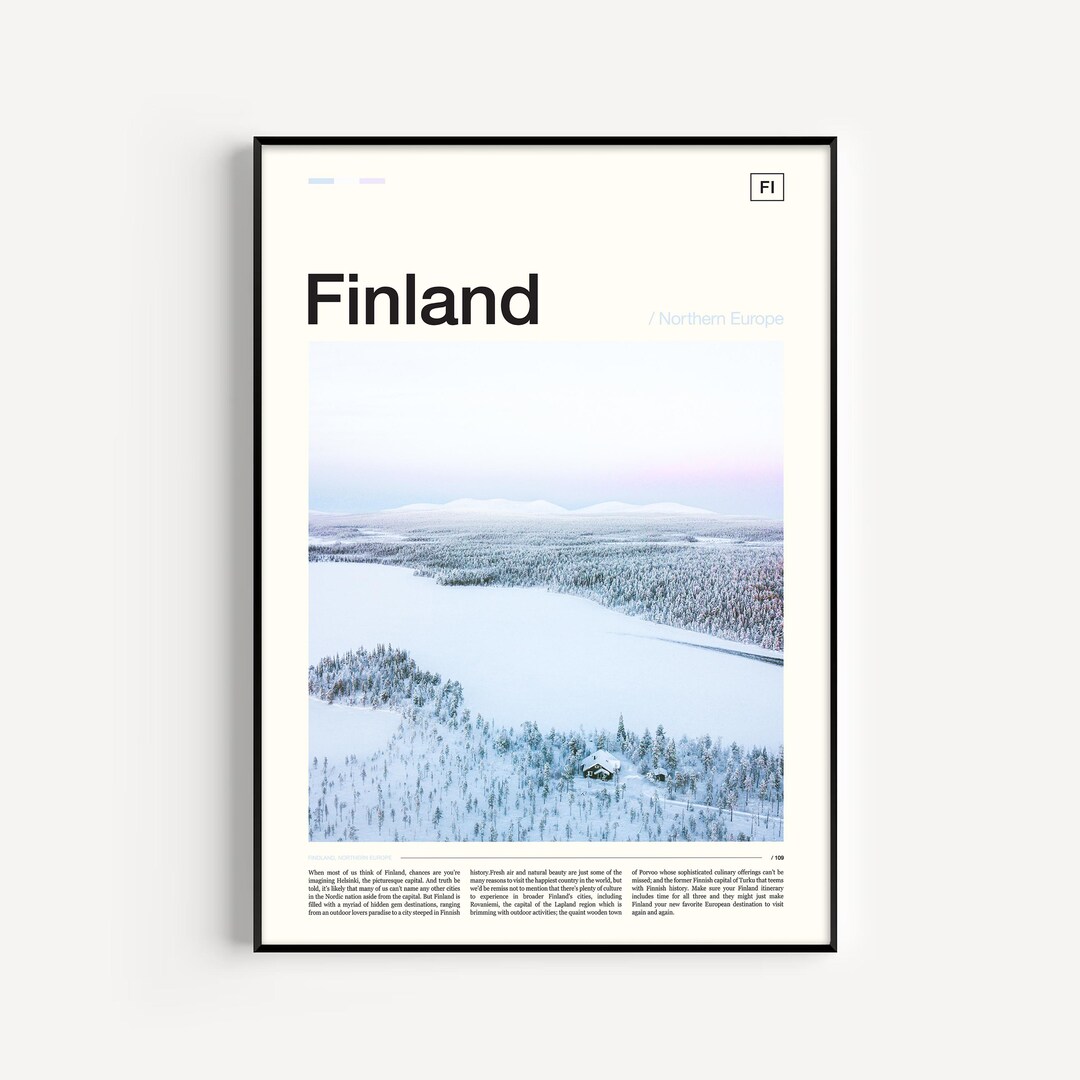 Finland Print, Finland Gift, Finland Wall Art, Finland Art Print ...
