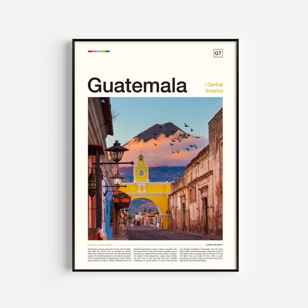 Guatemala Poster, Guatemala Travel, Guatemala Art, Guatemala Gift ...