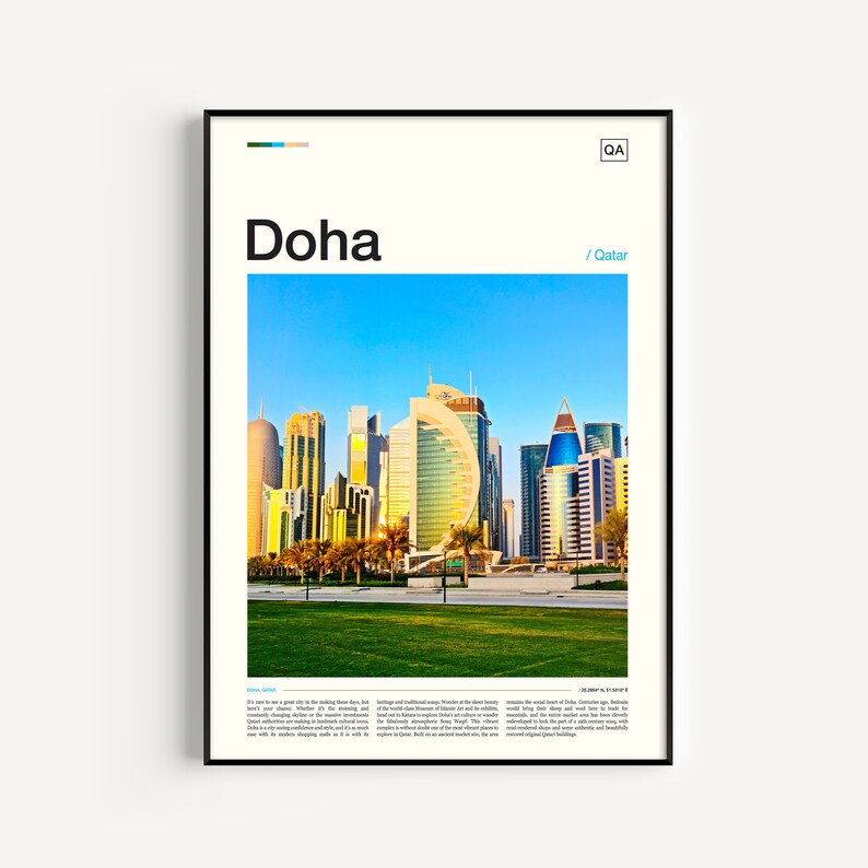 Doha Print Doha Poster Doha Wall Art Doha Art Print Doha - Etsy