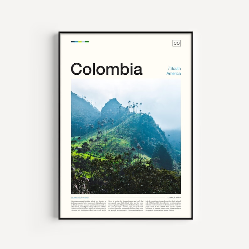 Colombia Print, Colombia Wall Art, Colombia Poster, Colombia Photo ...