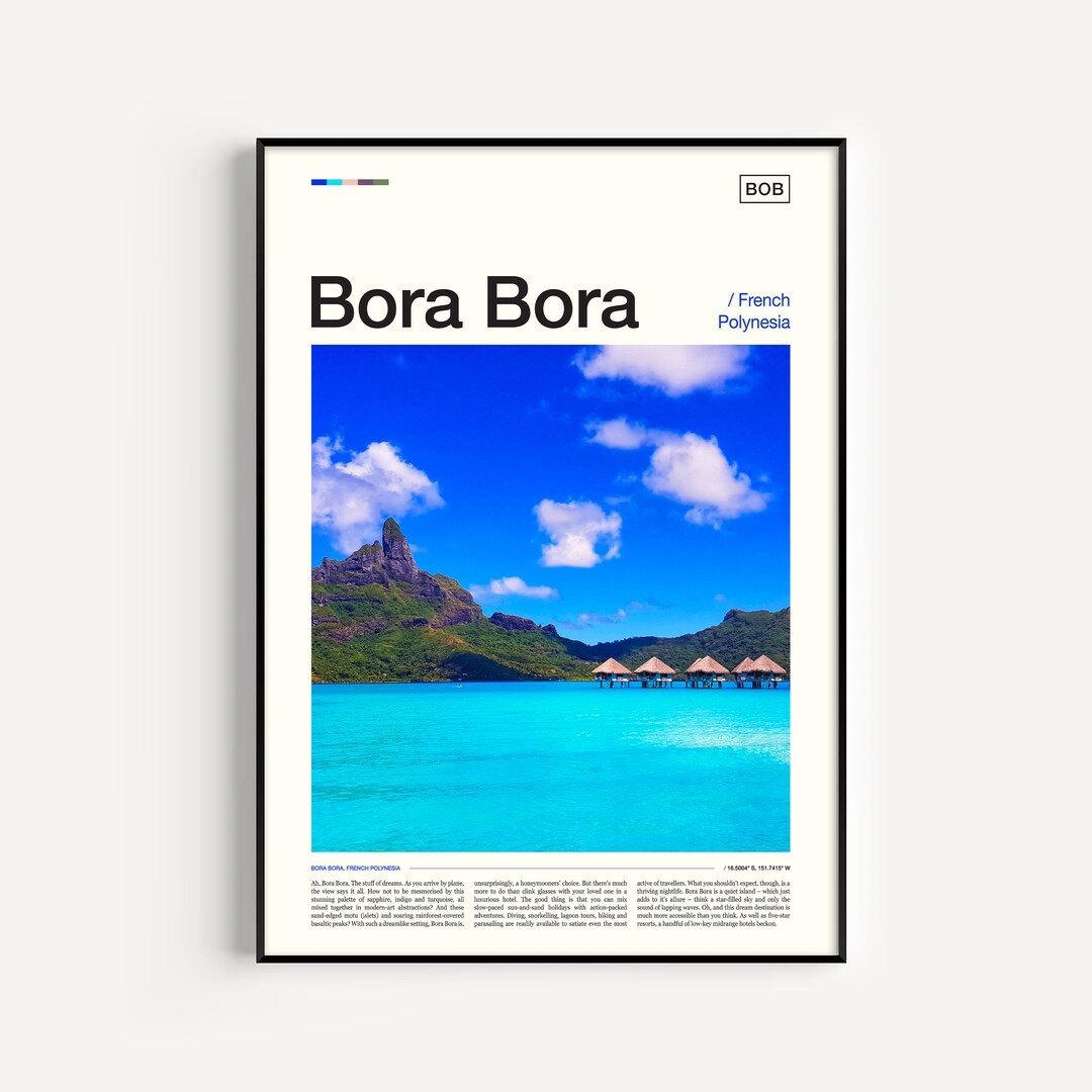 Bora Bora Print, Bora Bora Poster, Bora Bora Wall Art, Bora Bora Art ...