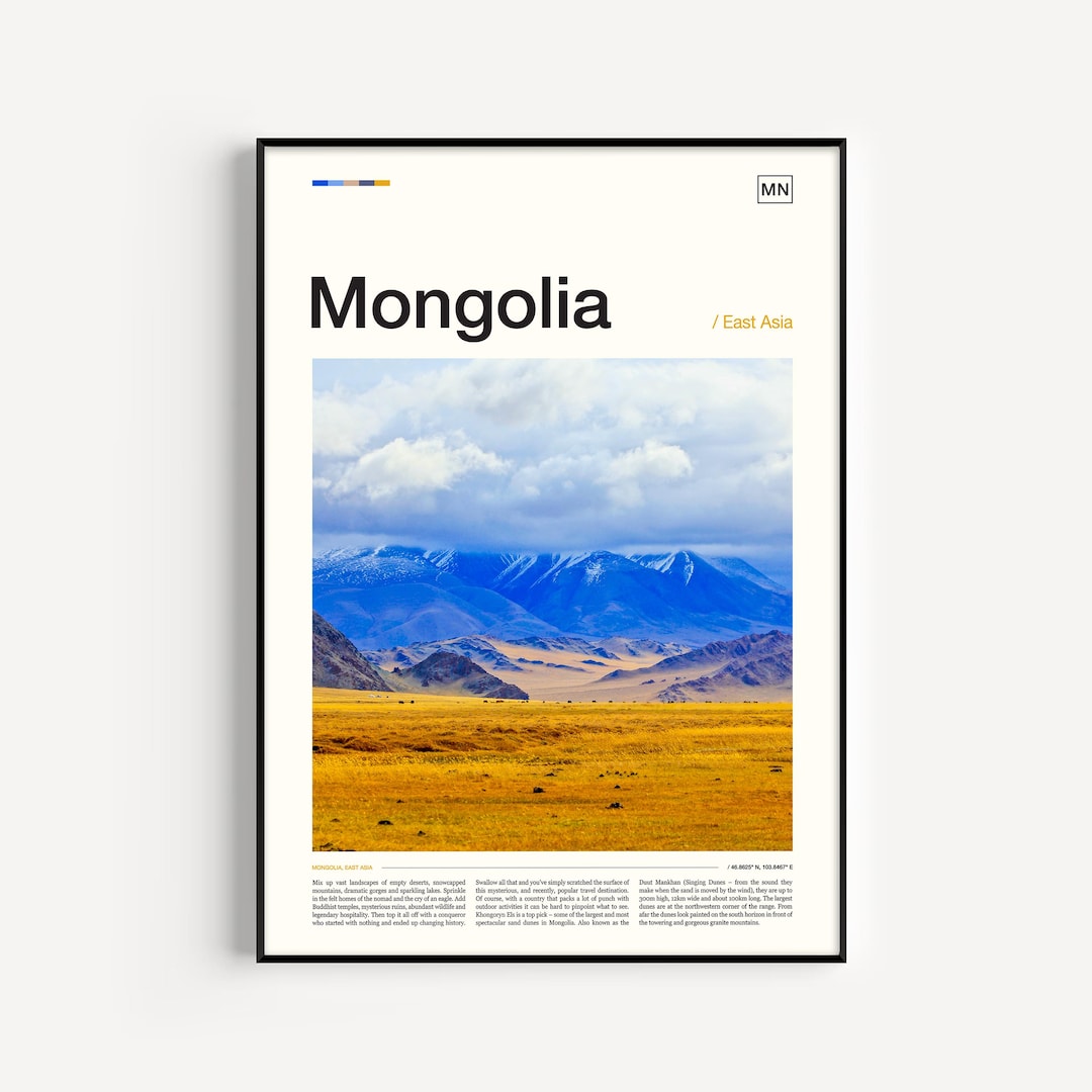 Mongolia Travel Poster: Landscape Photography Art Print - Etsy