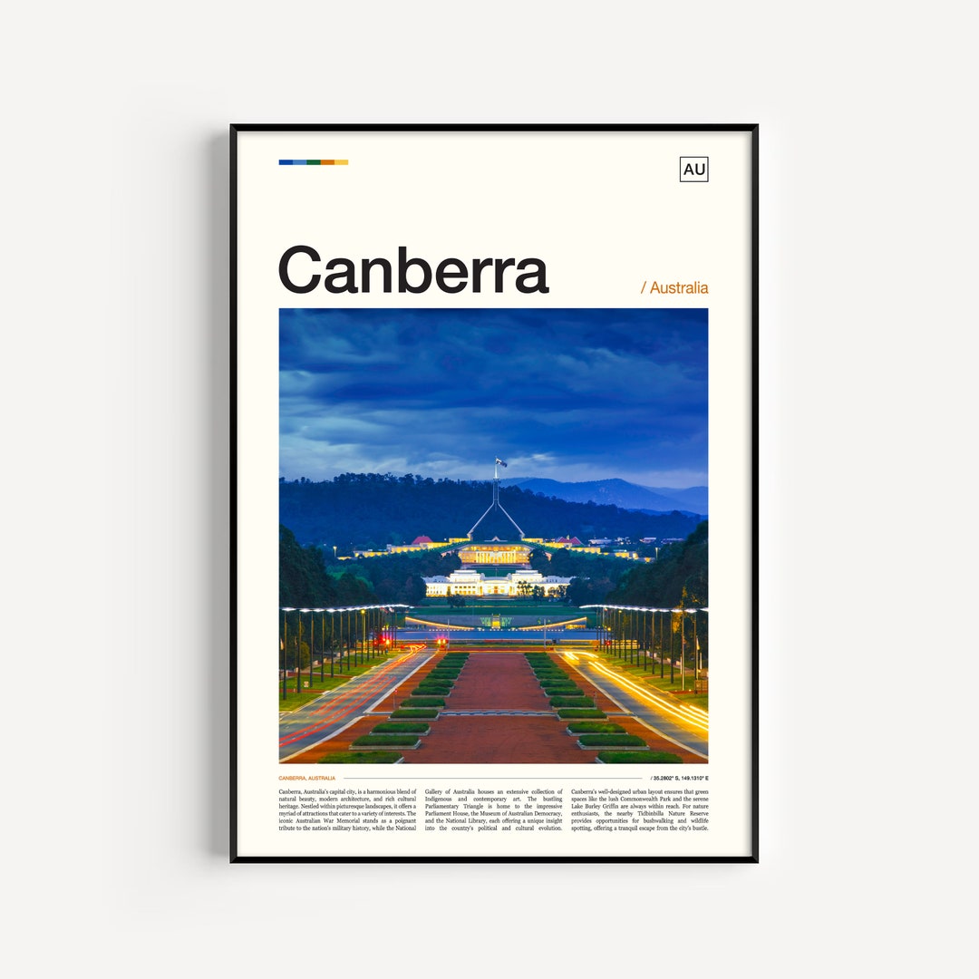 Canberra Print, Canberra Poster, Canberra Wall Art, Canberra Art Print ...