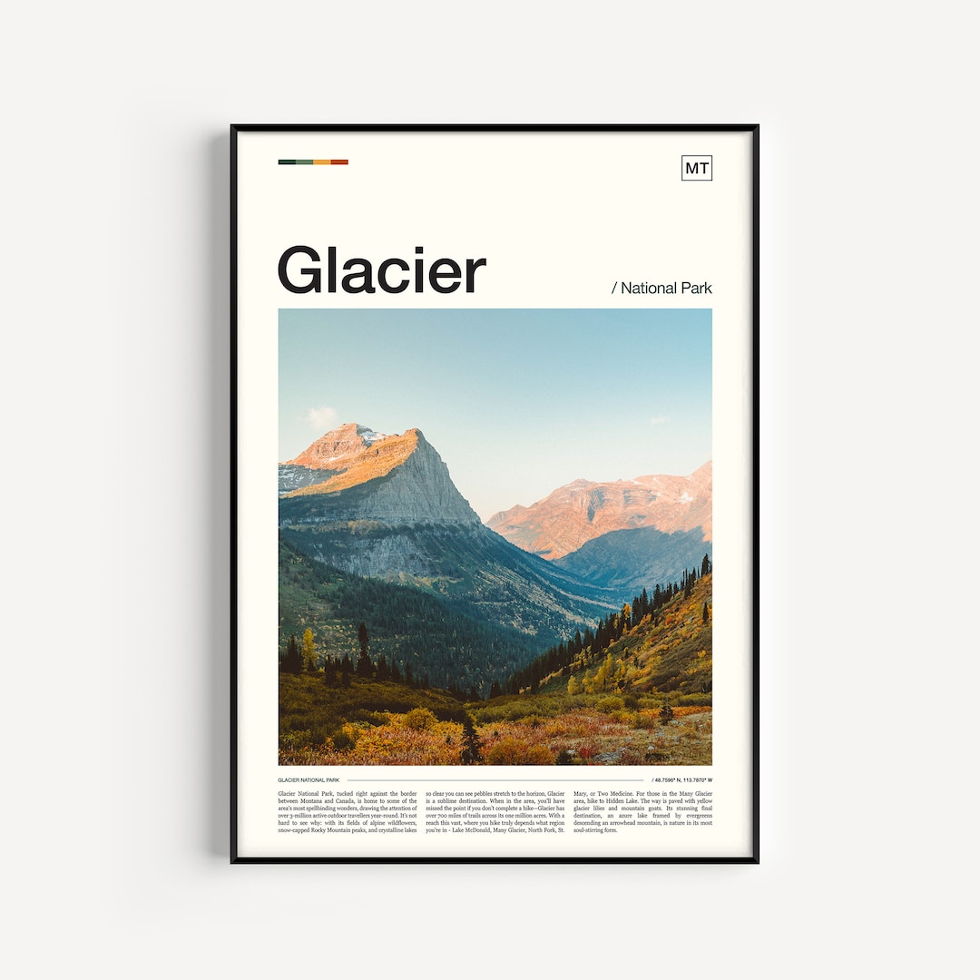 Glacier Park Poster, Glacier National Park Poster, National Park Gift ...