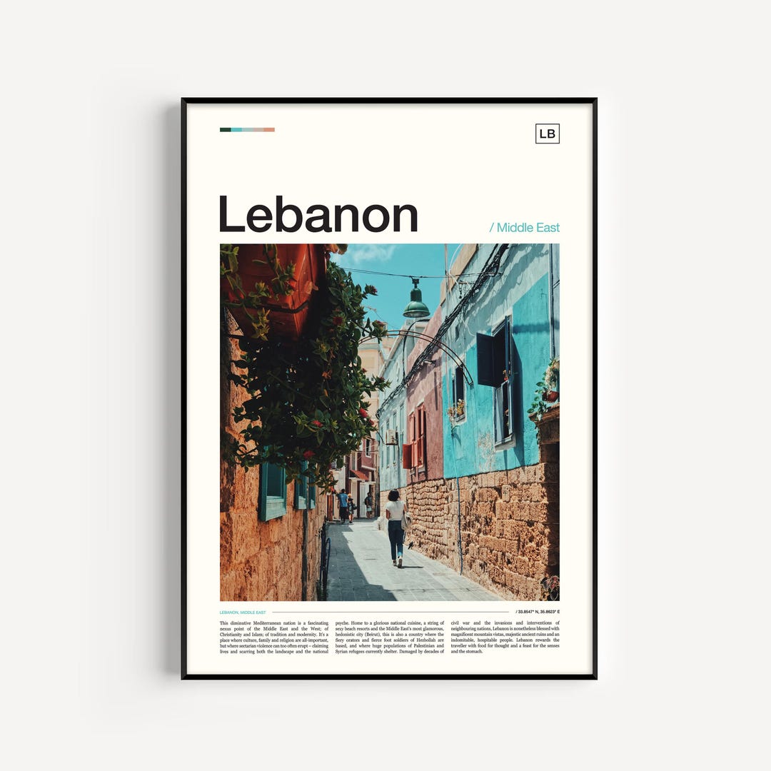 Lebanon Print, Lebanon Poster, Lebanon Wall Art, Lebanon Art Print ...