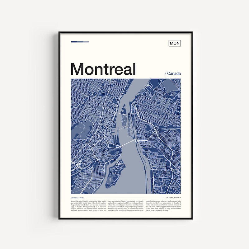 Montreal Map - Etsy