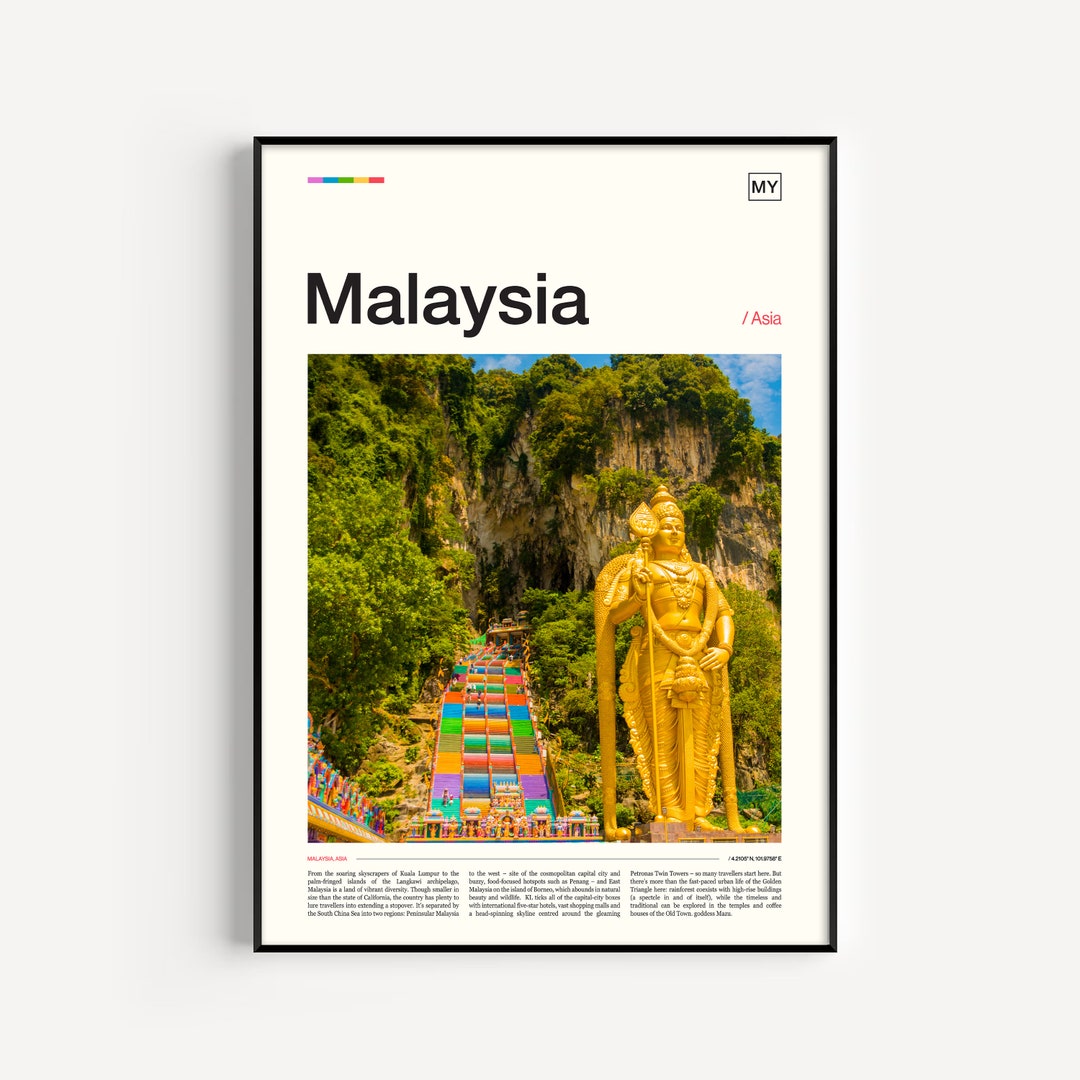 Malaysia Art, Malaysia Poster, Malaysia Decor, Malaysia Gift, Malaysia ...