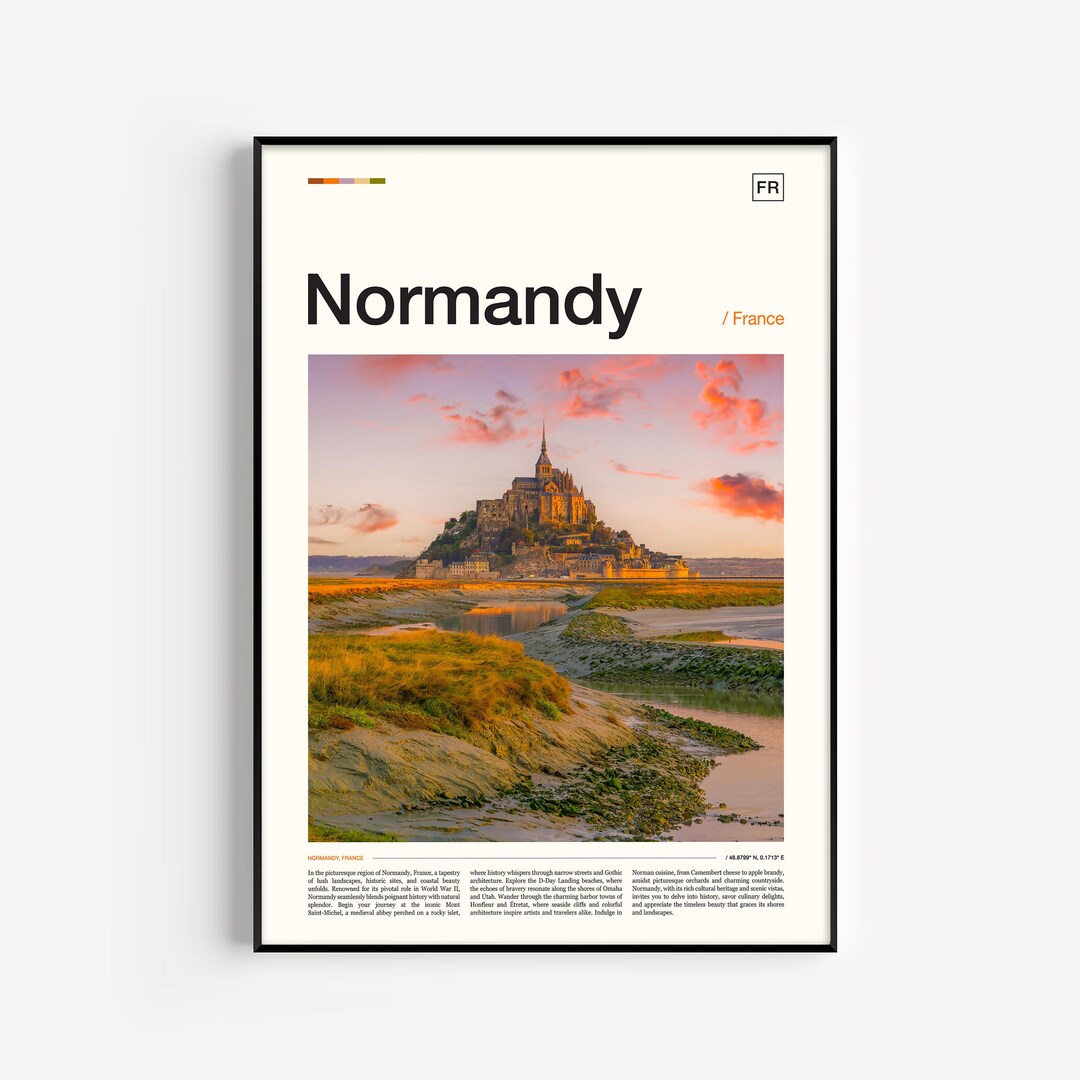 Normandy Art, France Art, France Print, France Poster, Mont Saint ...